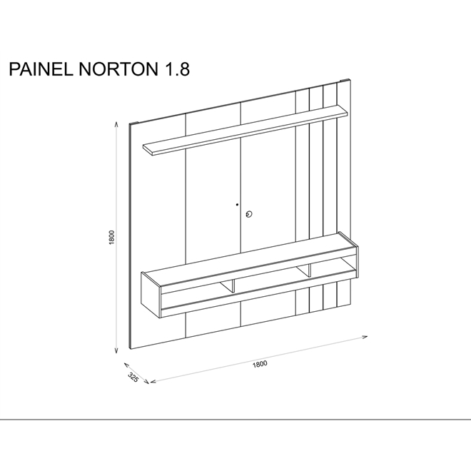 Painel Home Suspenso para TV 60 Polegadas Buriti Caemmun 1158 - Painel ...