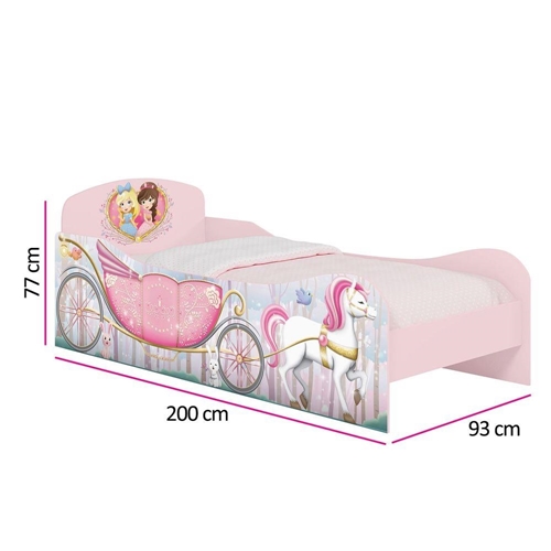 Cama Princesas na Floresta Rosa Acetinado Móveis Estrela 2582 - Cama Princesas na Floresta Rosa ...