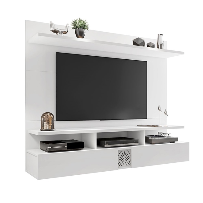 Painel Home Suspenso Para TV até 60 Polegadas Branco White - Móveis ...