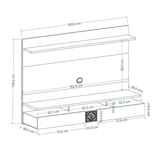 Painel Home Suspenso Para TV até 60 Polegadas Branco White - Móveis ...