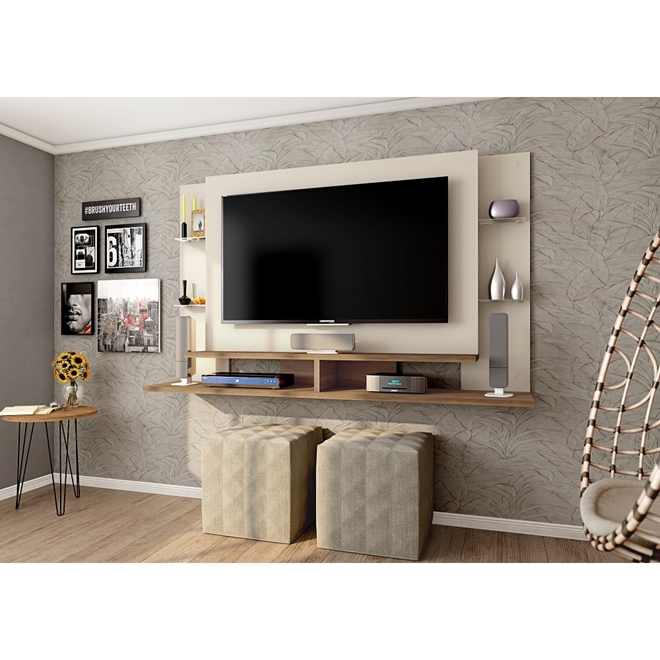Painel Mimo Para Tv Até 52 Polegadas Marrom/Branco - Móveis Leartam ...