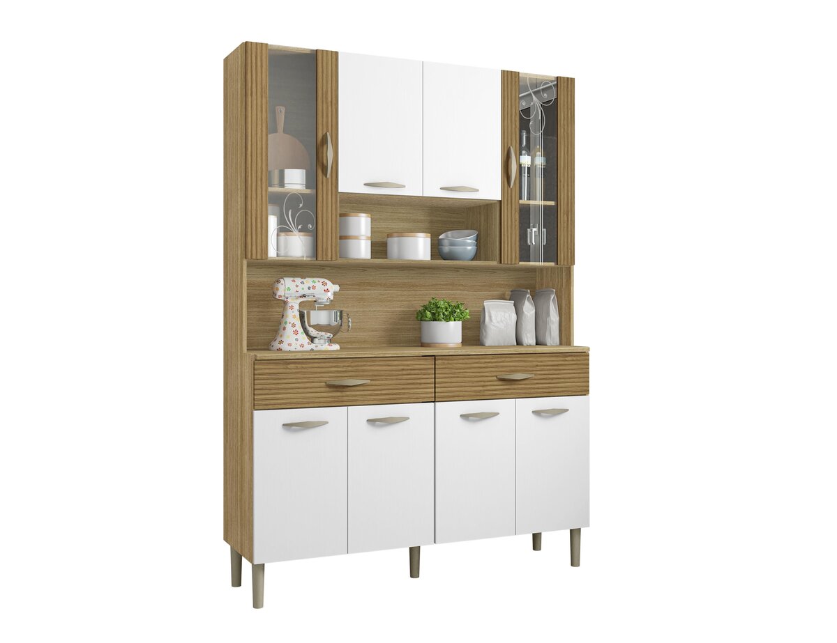 Armário Cozinha Golden 8 Portas E 1 Gaveta Cor Freijo/supremo/ripado ...